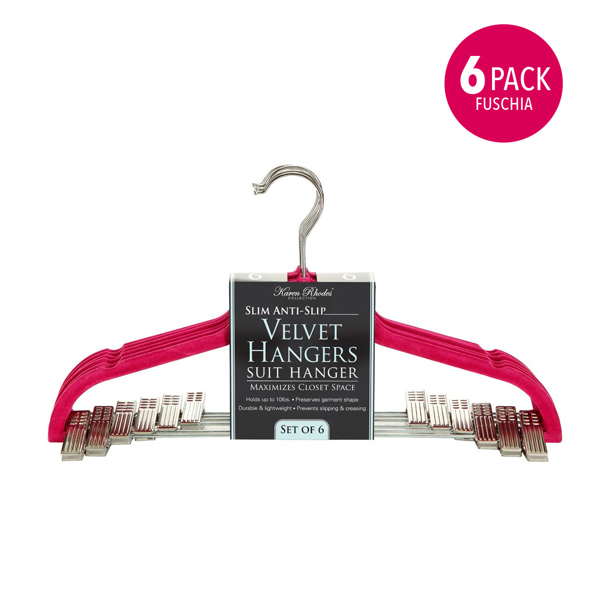 6 Pack Durable Velvet Hangers with Clips | The Home Beau – The Home Beau